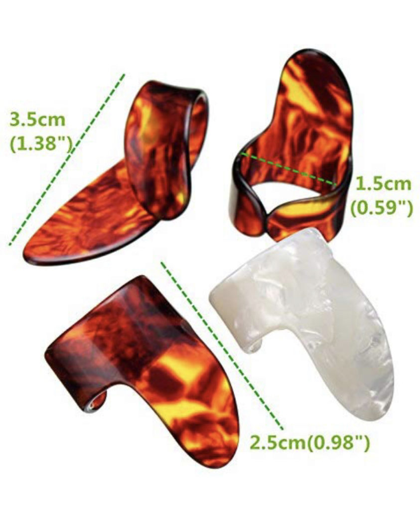 4 pcs Pack Guitar Picks Finger Picks & Thumb Pick Set Nail Plectrums ...