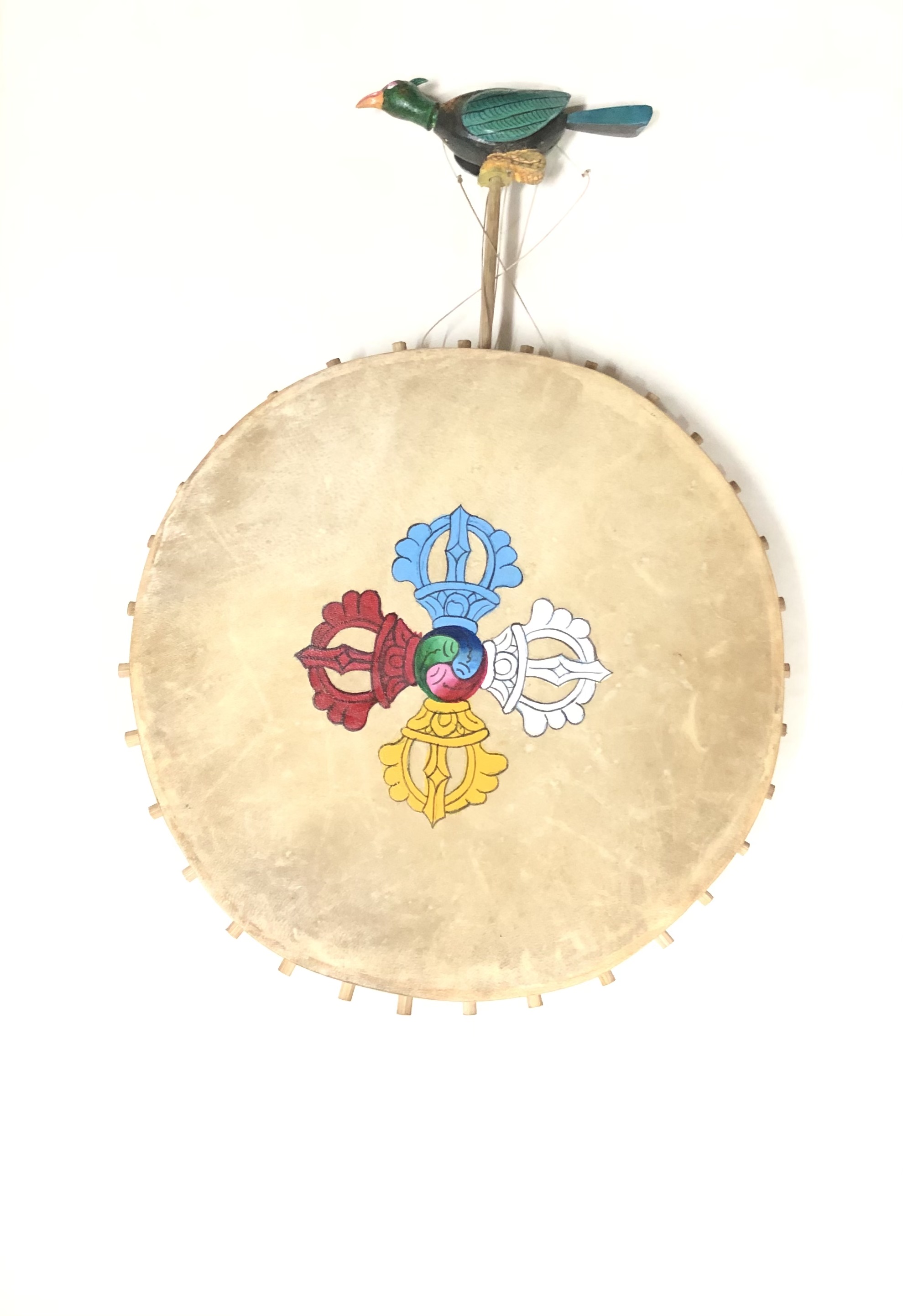 Damphu-Tamang-Drum-With-Bird - Nepal Music Gallery