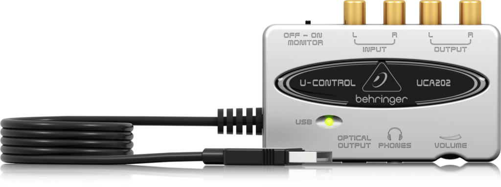 Behringer U-CONTROL UCA202 Ultra-Low Latency 2 In/2 Out USB Audio Interface with Digital Output ...