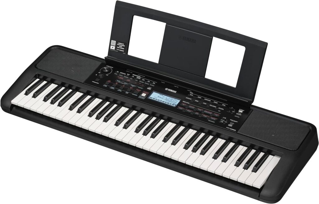 Yamaha PSR-E383 61 Touch Sensitive Keys Portable Keyboard for Beginners with Music Rest, Power ...
